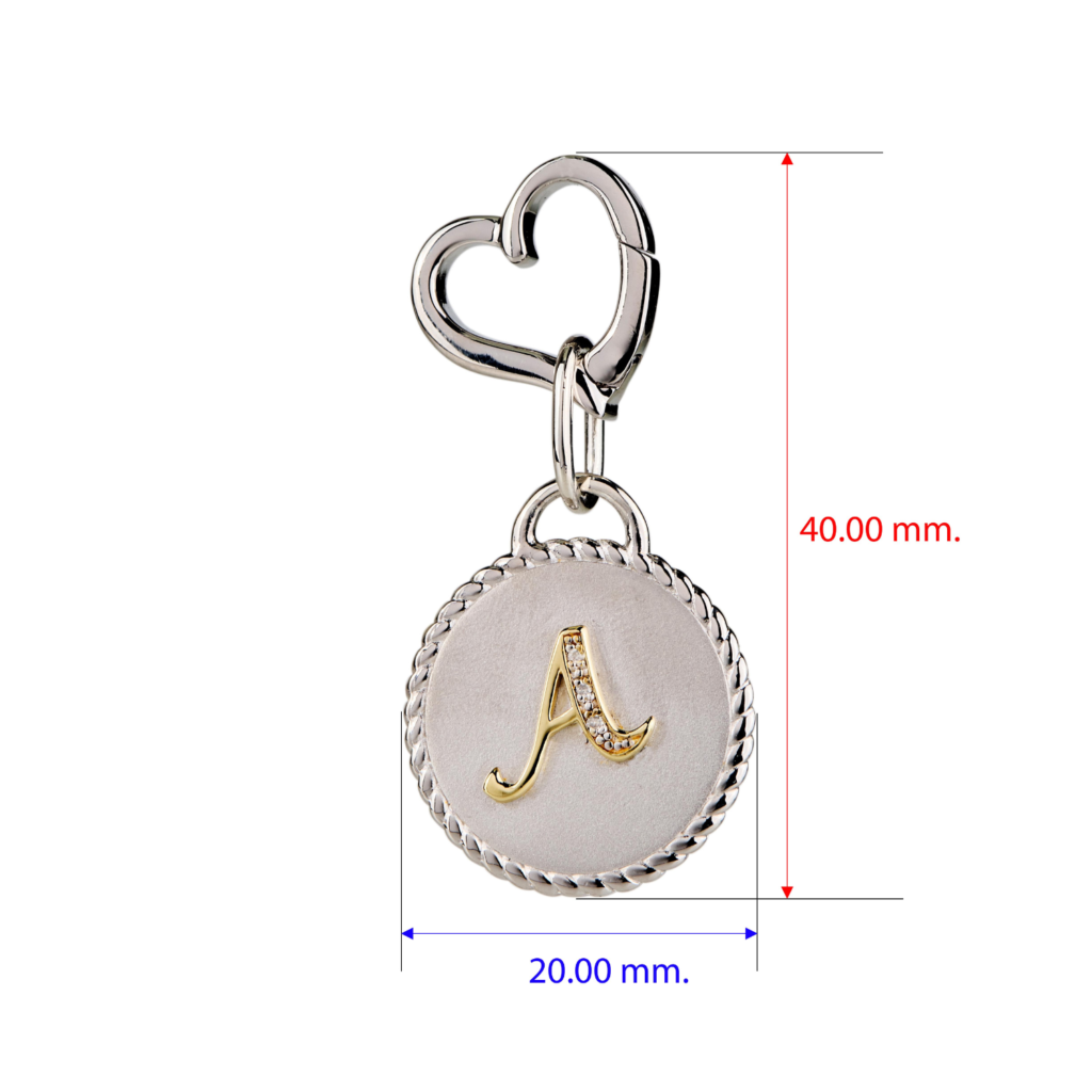 Dog ID Tag A - Small Clasp | Silver & Diamonds | MAYADORO